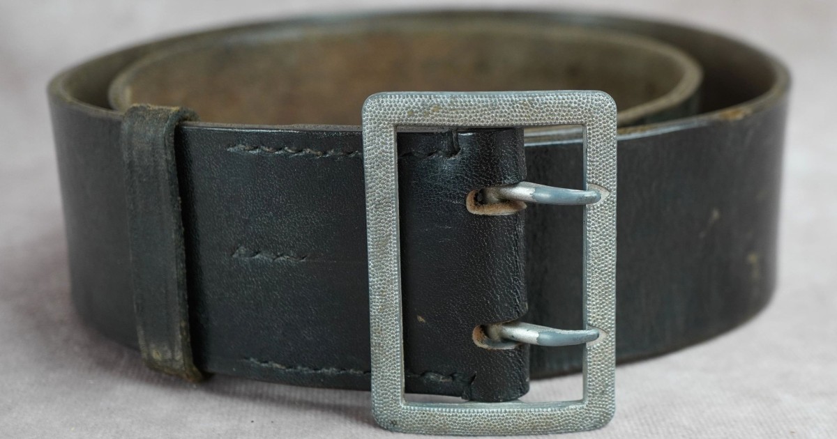 Black Leather Double Claw Belt & Buckle Set