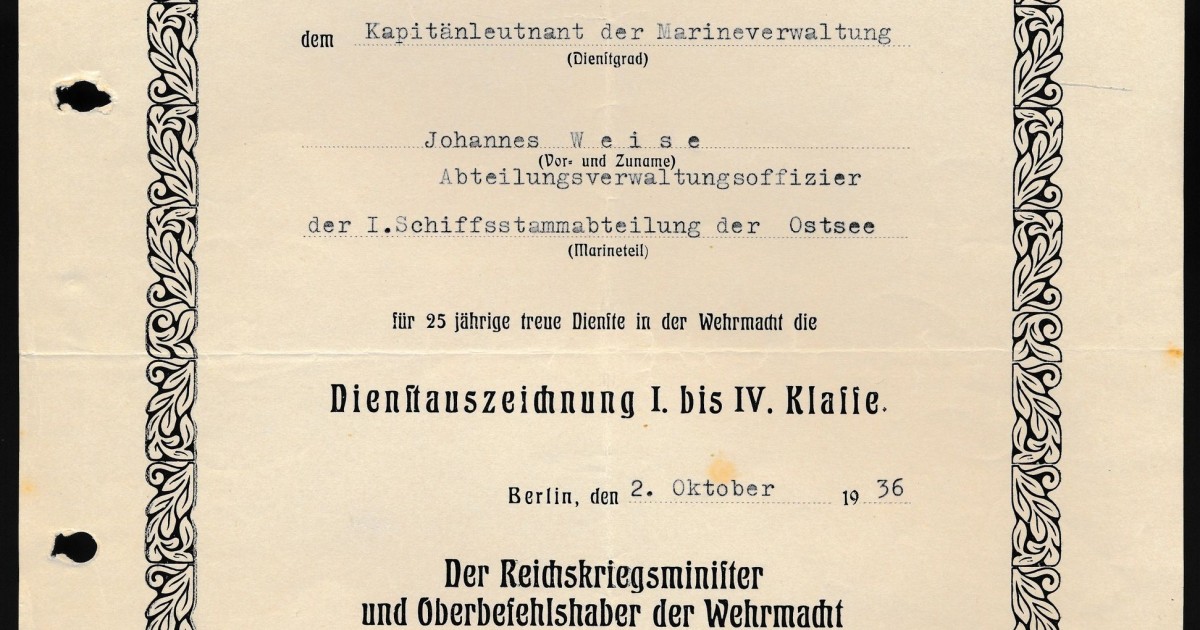 Grouping to Frigate Captain w/ Adolf Hitler Signed Promotion Document