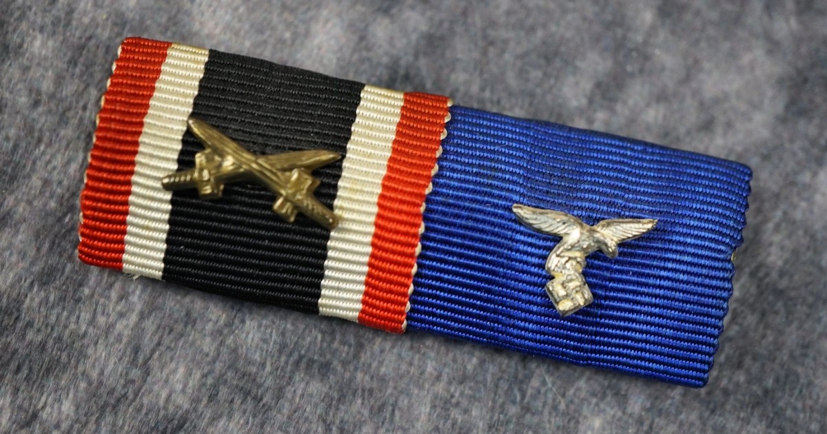 SOLD - 2 Place Luftwaffe Service Ribbon Bar