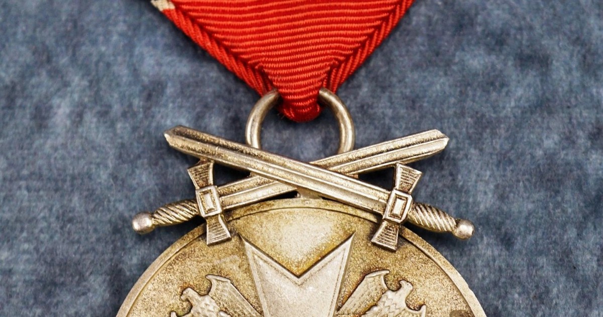 SOLD - 835 SILVER Order of the German Eagle Merit Medal w/ Swords