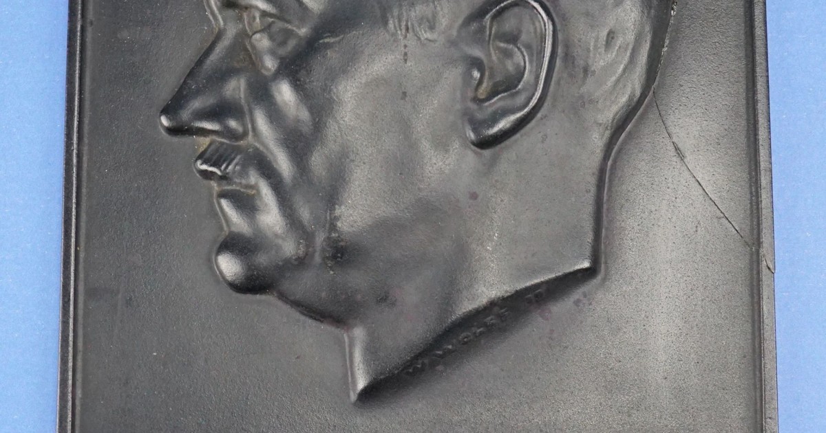 SOLD - Artist Signed Adolf Hitler Wall Plaque