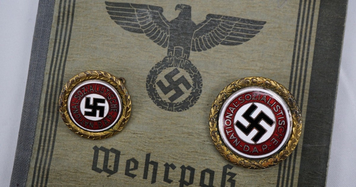 SOLD - Fully Researched Early Pair of Gold Party Badges w/ Wehrpass