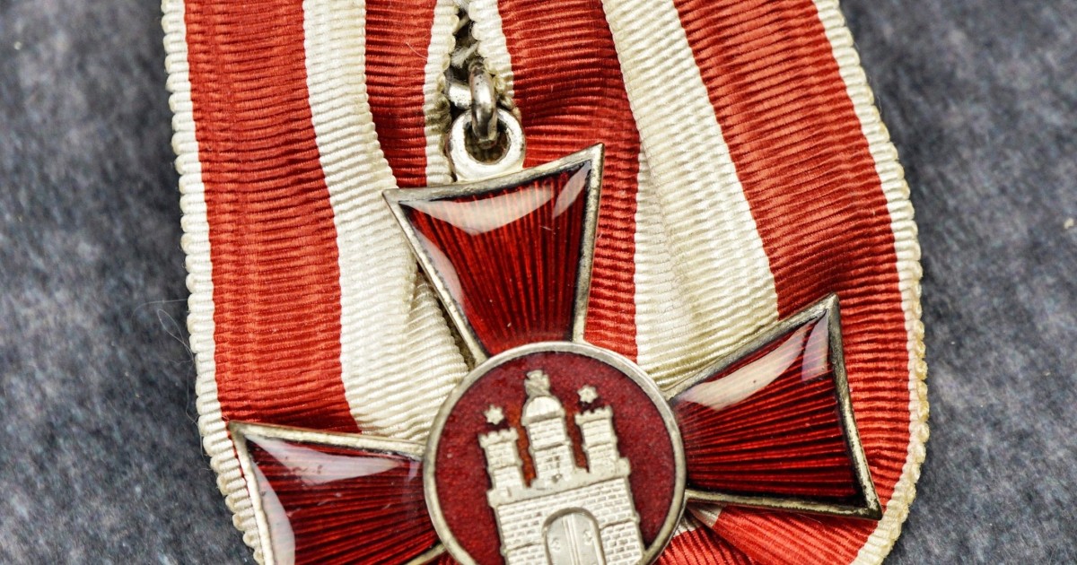 SOLD - Hanseatic Cross w/ Parade Style Ribbon