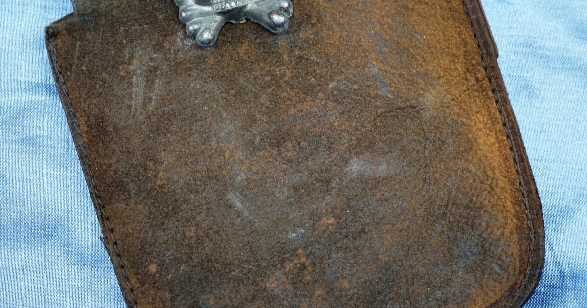 SOLD - Leather Wallet w/ Veteran Bringback Panzer Skull