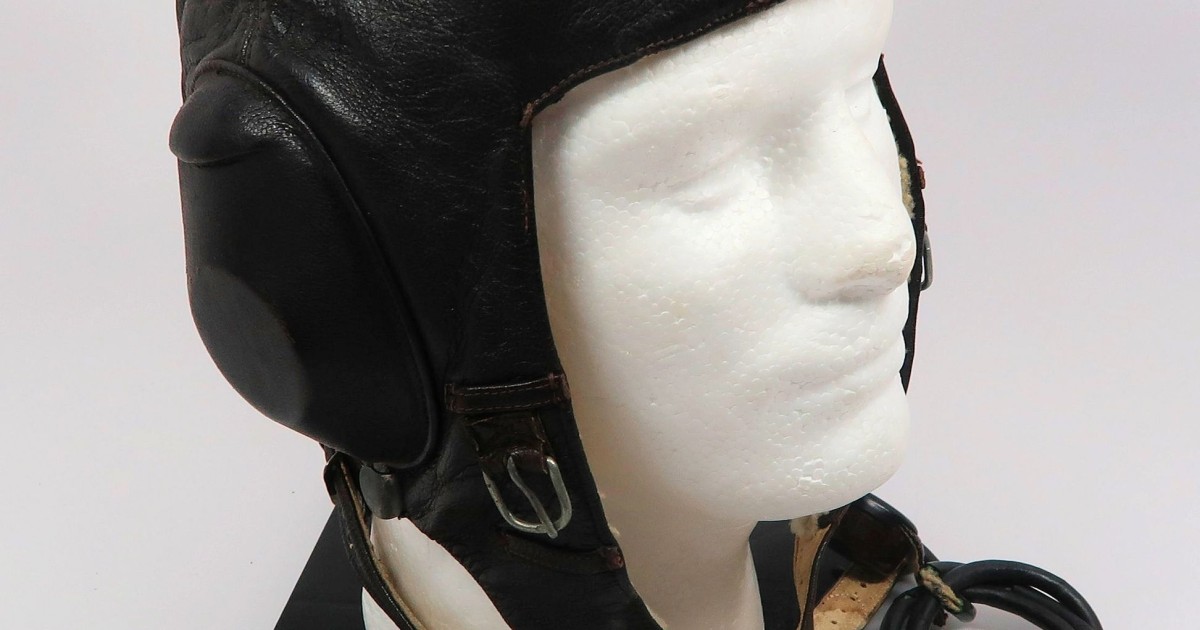 SOLD - Luftwaffe Leather Flight Helmet