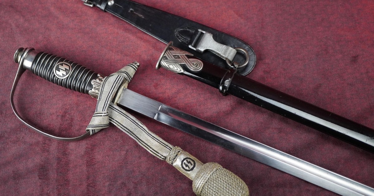 SOLD - Monogrammed SS Officer Dress Sword w/ Teardrop Hanger & Knot ...