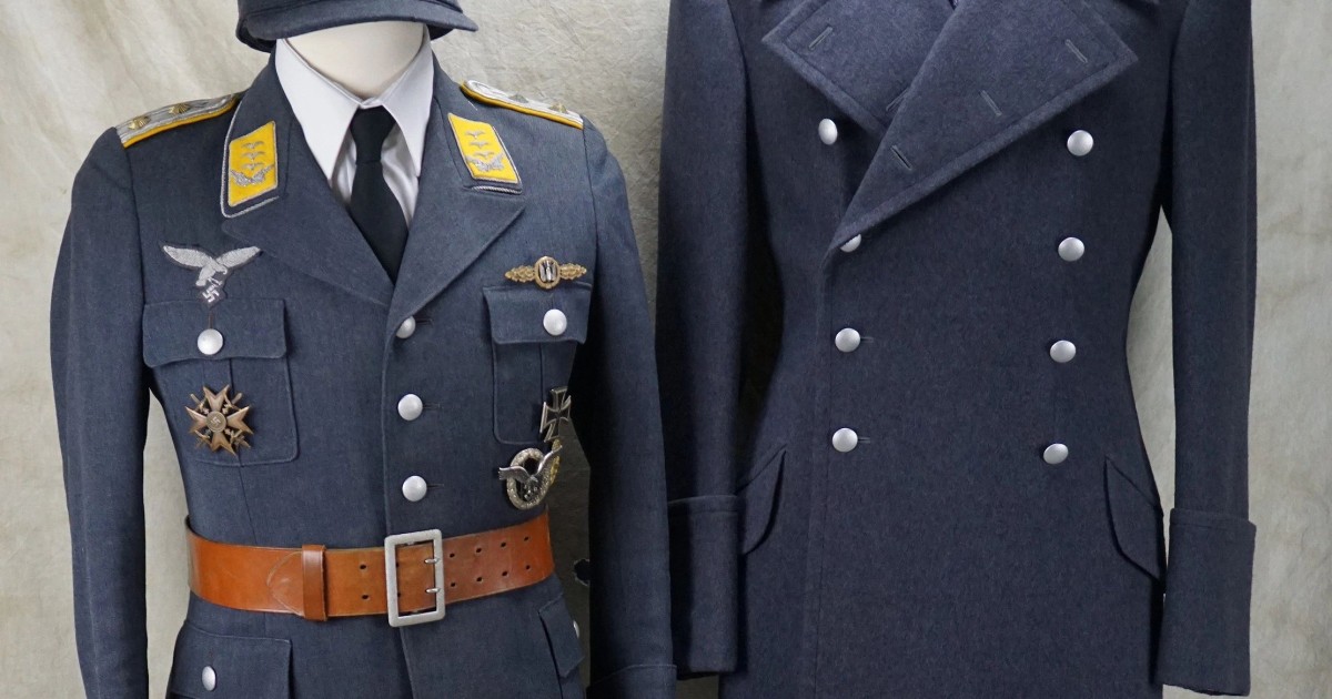 SOLD - NAMED Luftwaffe flight/para officer tunic & overcoat set