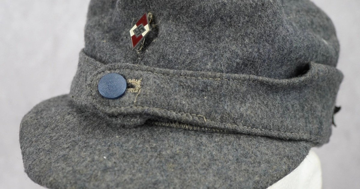 SOLD - RZM Tagged Hitler Youth Flak Helper M43 Cap