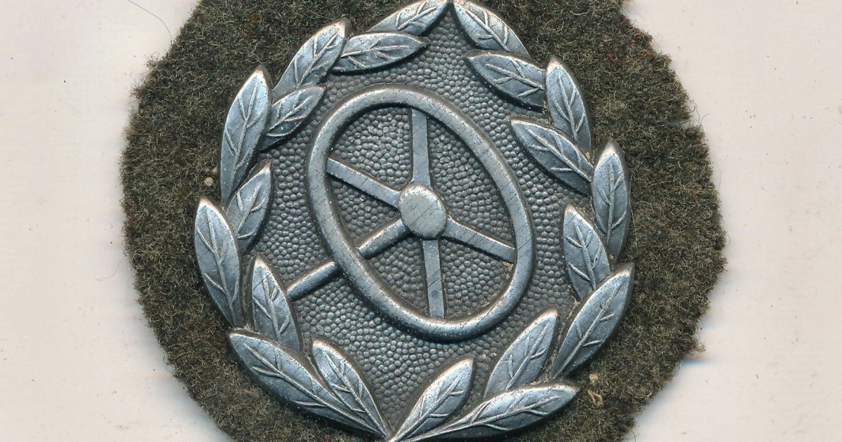 SOLD - Wehrmacht Drivers Proficiency Badge in Silver