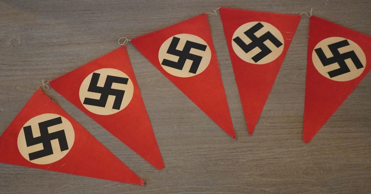 String of 5 Paper NSDAP Flags