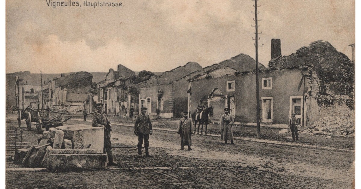 WW1 Destroyed Village of Vignuelles Photo Postcard