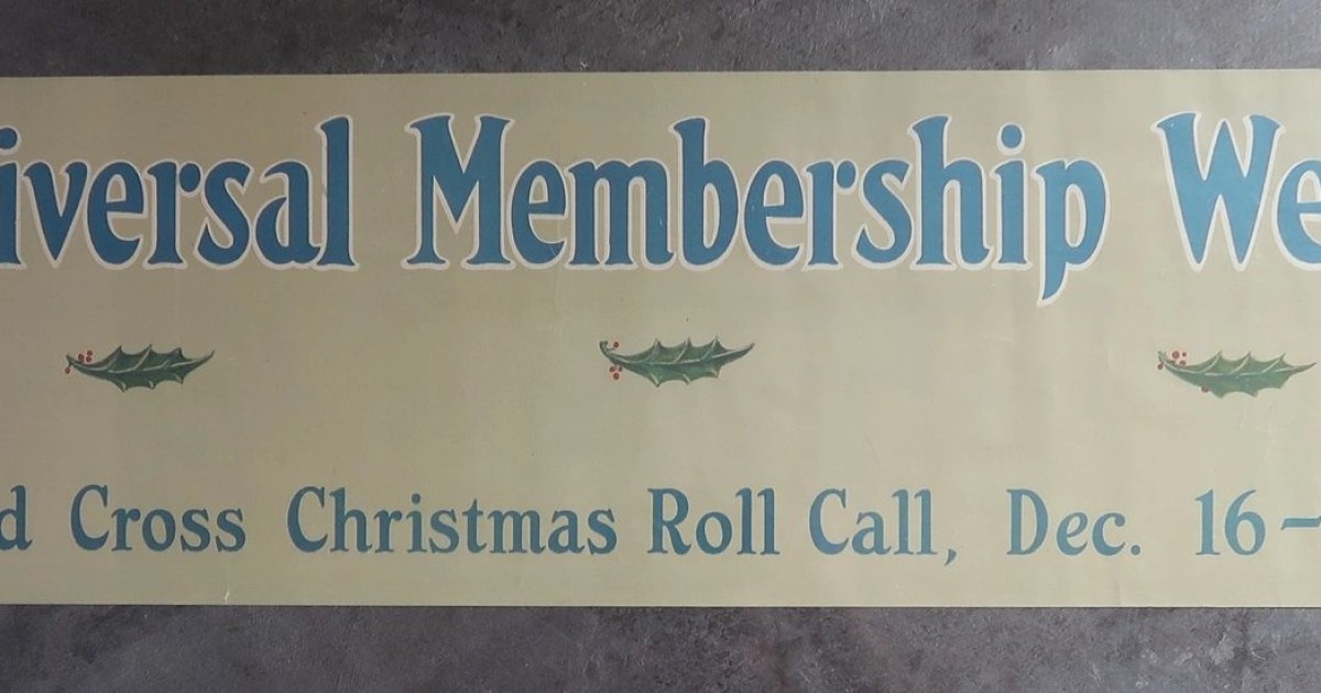 WW1 Red Cross Christmas Roll Call Universal Membership Week Poster