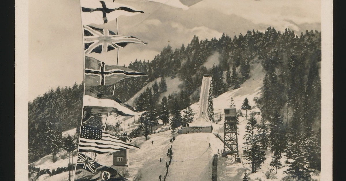Winter Olympics Ski Jump Postcard