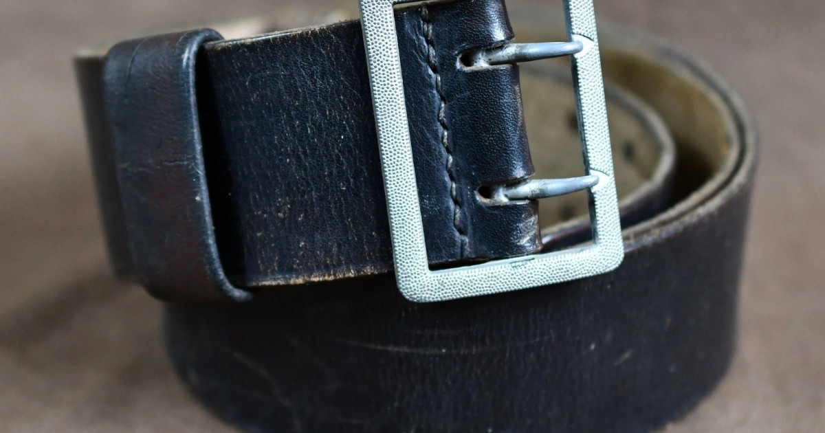 Black Leather Double Claw Belt & Buckle Set