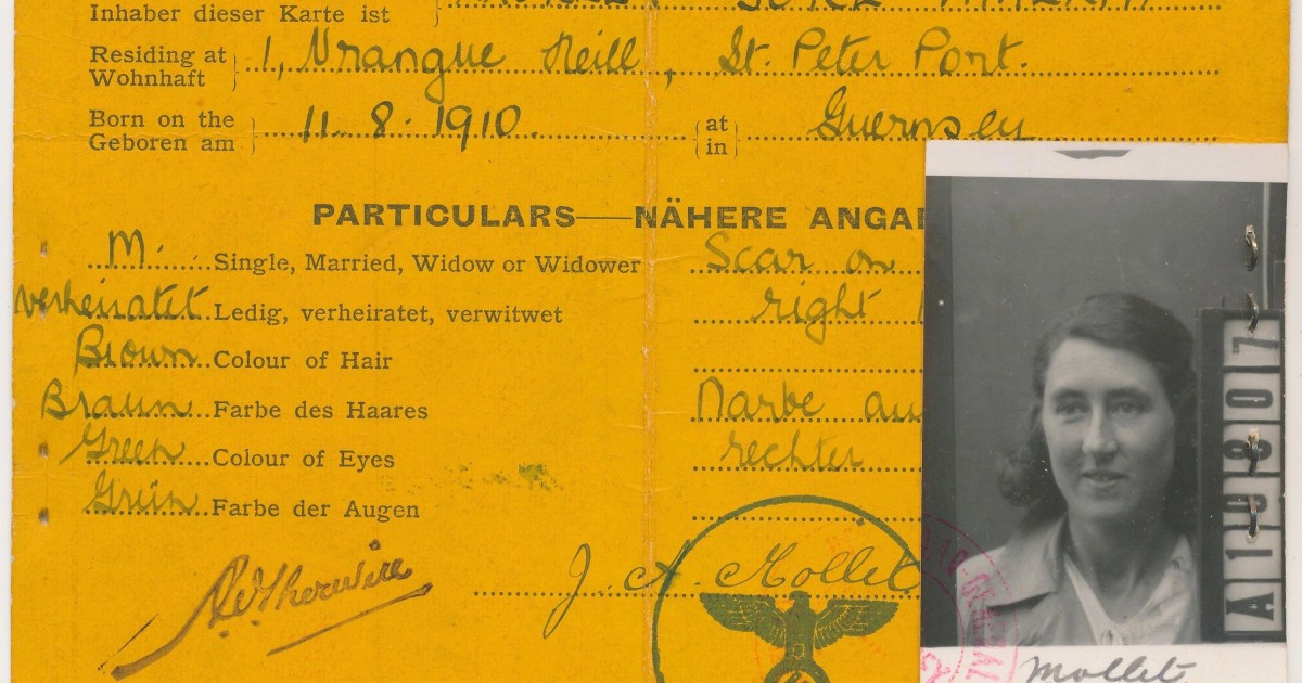 RARE Occupied British Channel Island Guernsey Civilian Identity Card