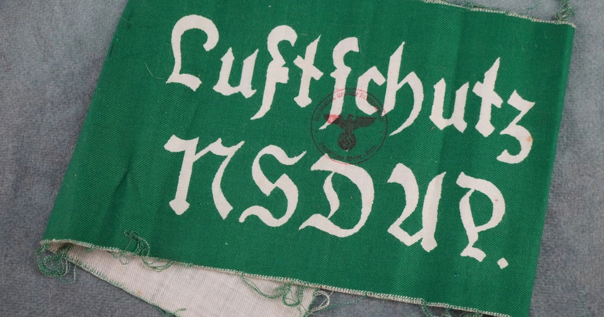 SOLD - Luftschutz NSDAP Armband w/ ink stamp