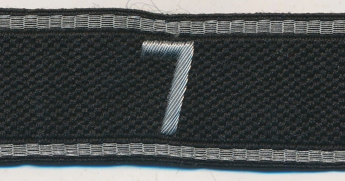 Allgemeine SS 7th Standarte Cuff Title w/ RZM Tags
