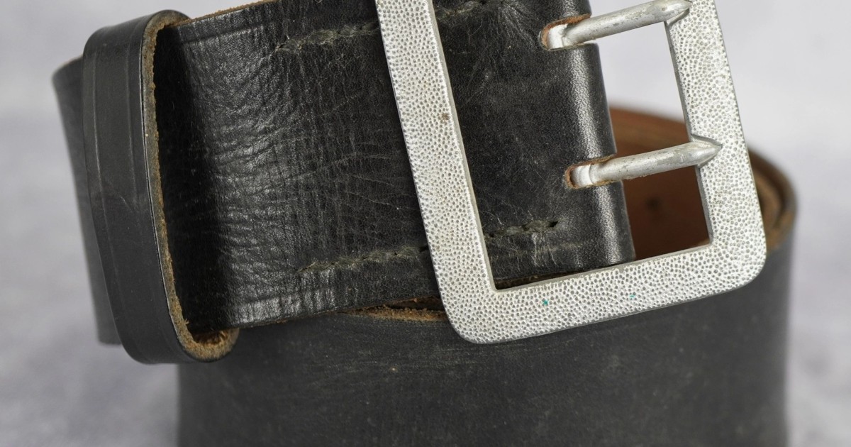 Black Leather Double Claw Belt & Buckle Set